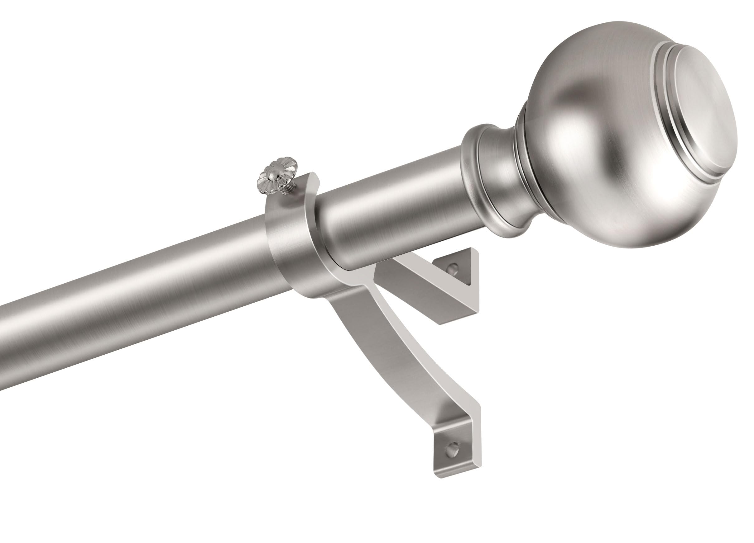 Amazon.com: Nickel Brushed Window Curtain Rods 72 to 144 Inch ...