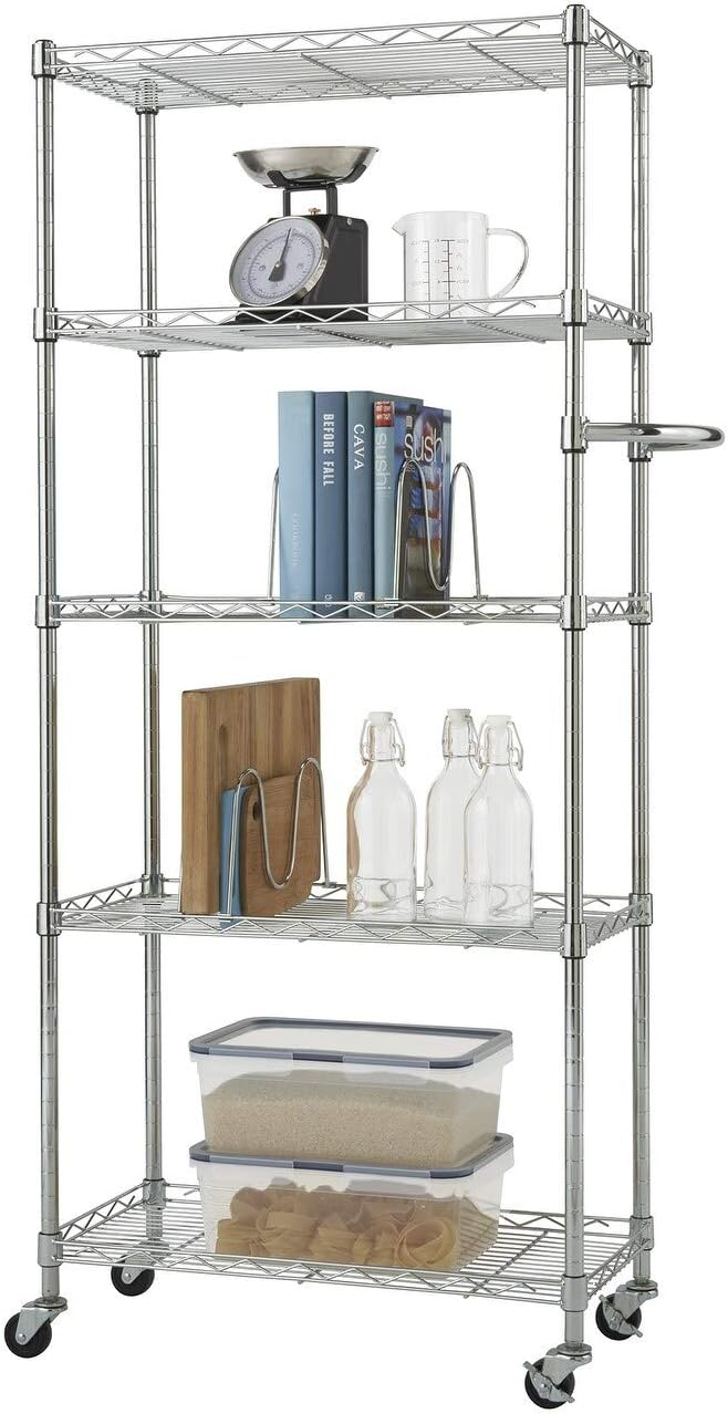 Amazon.com: MISC Basics 5-Tier Pantry Rack 24" X 12" 55.5" W/Wheels NSF ...