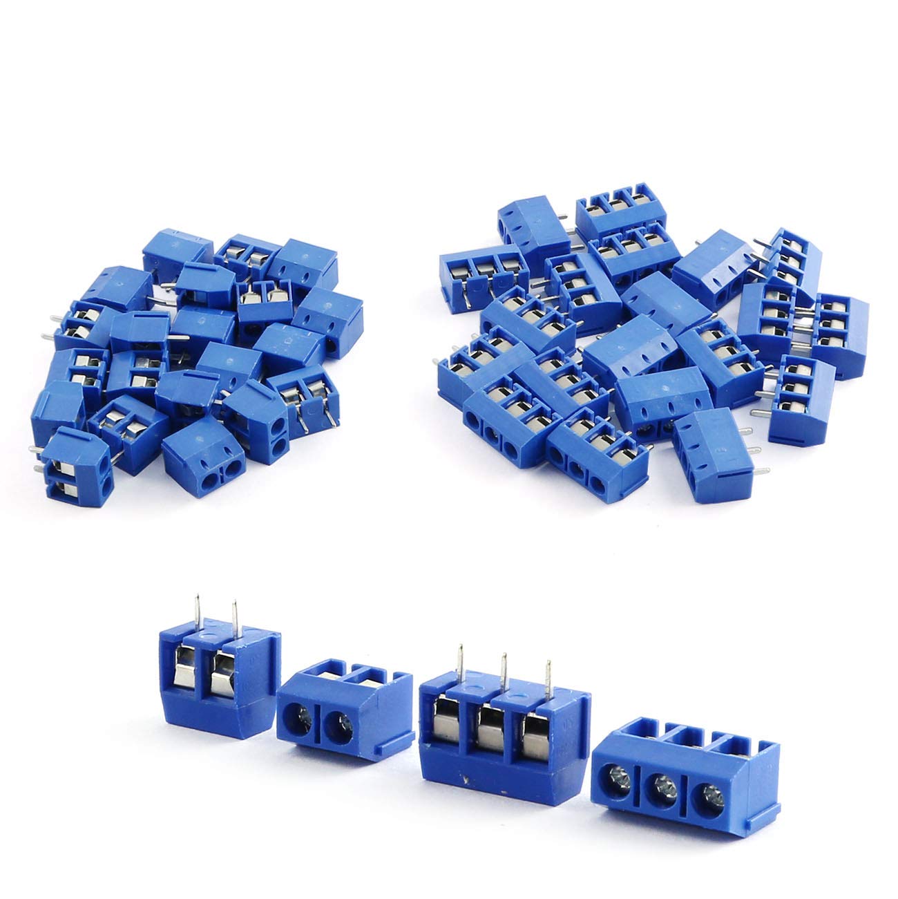 ZYAMY 50pcs KF301-2P/3P PCB Panel Mount Screw Terminal Block Connector ...