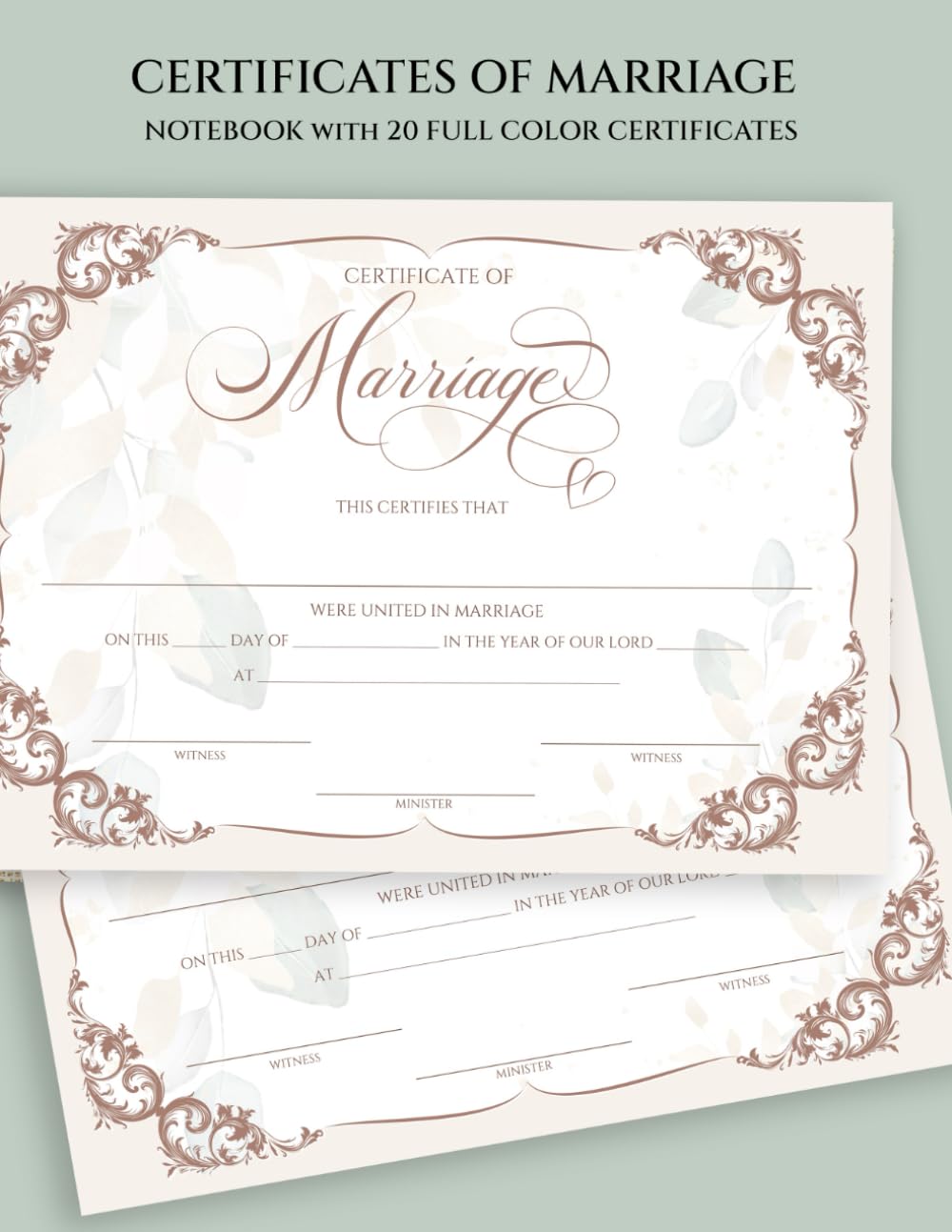 Marriage License Certificate Template Creating Floral Marriage