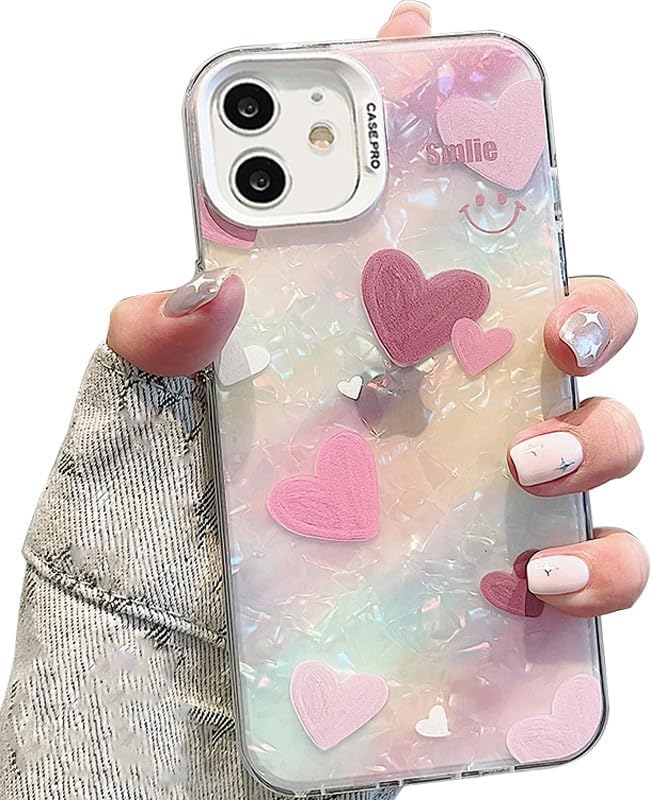mobistyle Designed for iPhone 11 Cover Cool Shining Shell Love Heart ...