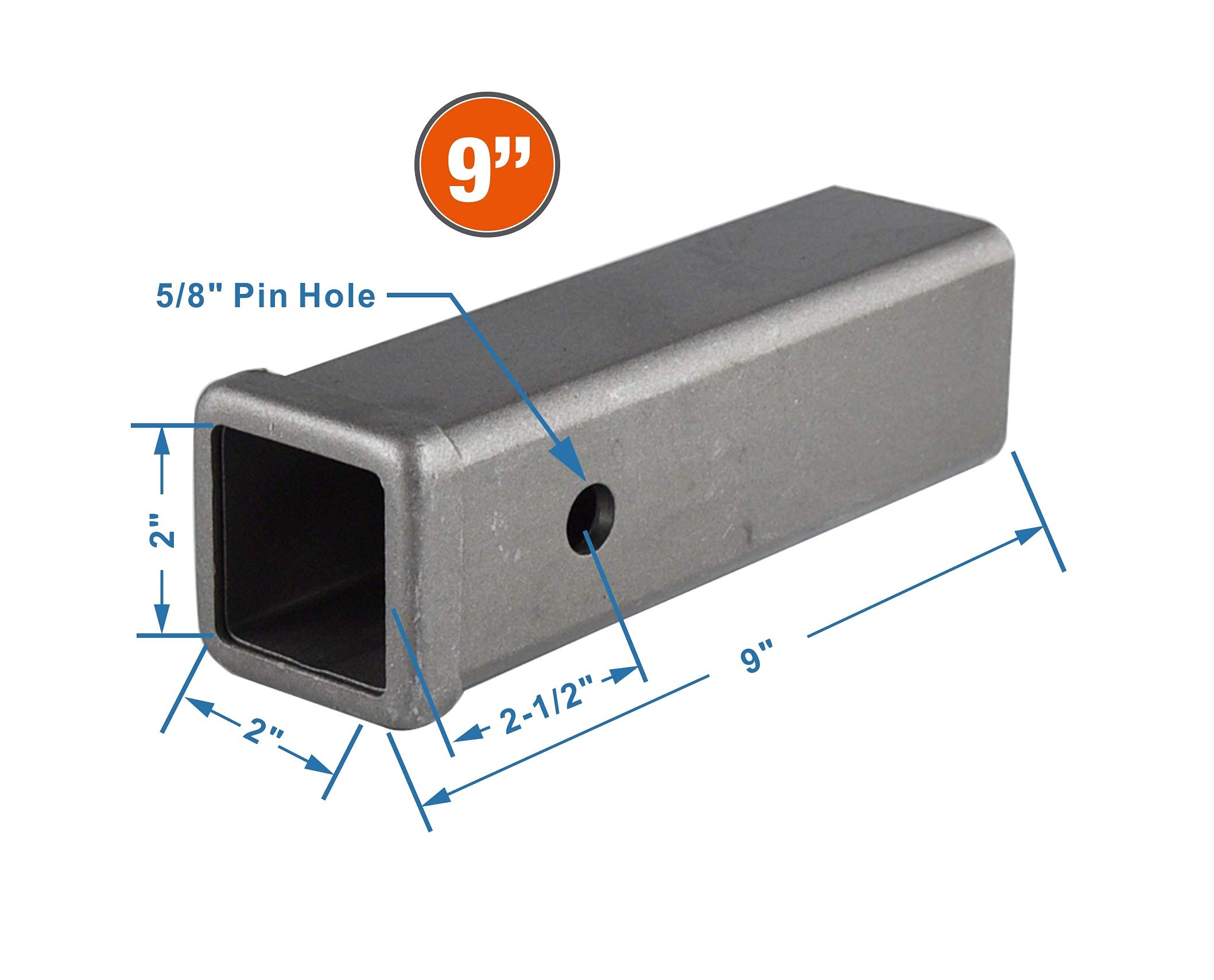 Snapklik.com : TOPTOW 64454 Trailer Hitch Receiver Tube 2-inch X 9-inch ...