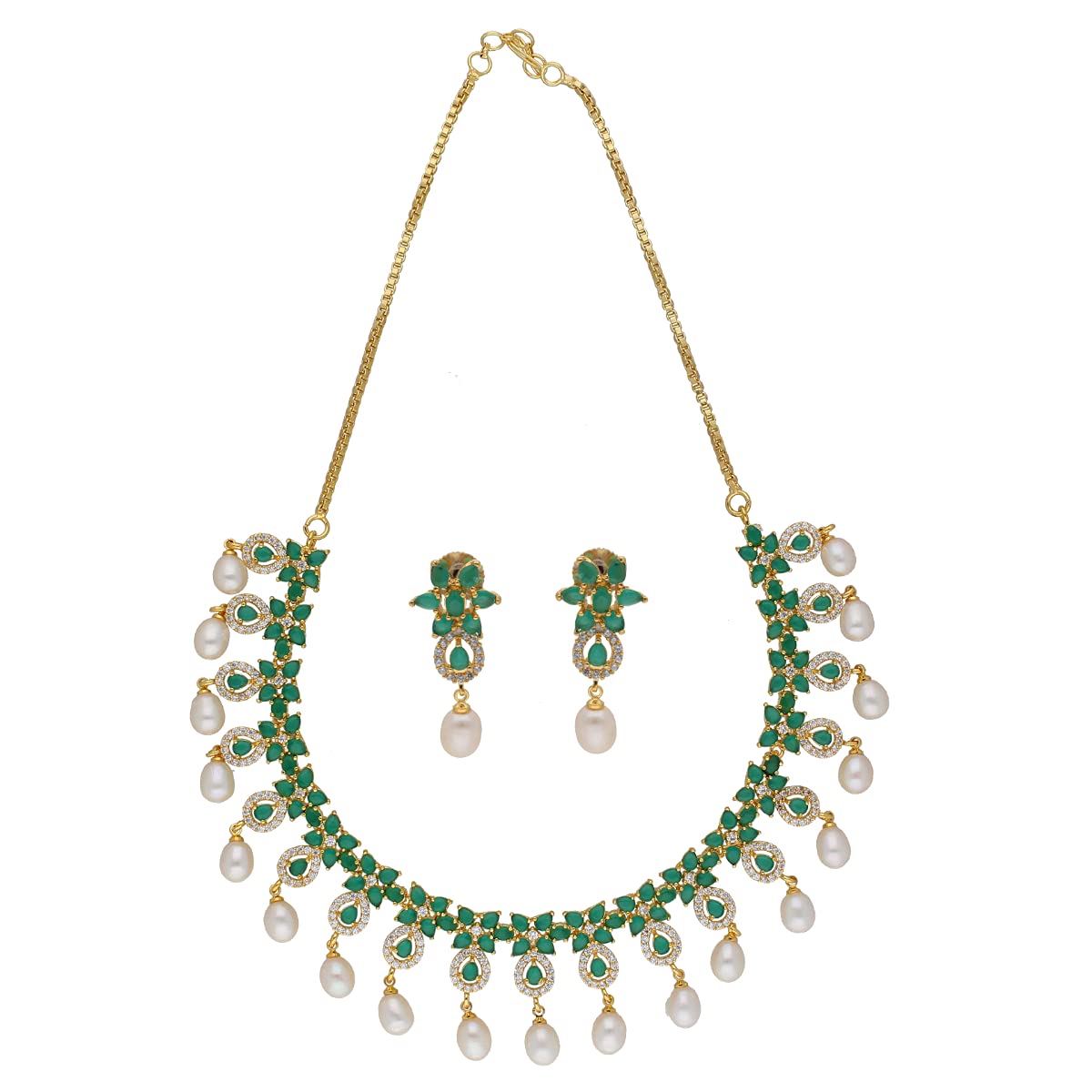 Sri Jagdamba Pearls Splendid Pearl Necklace Set With Captivating ...