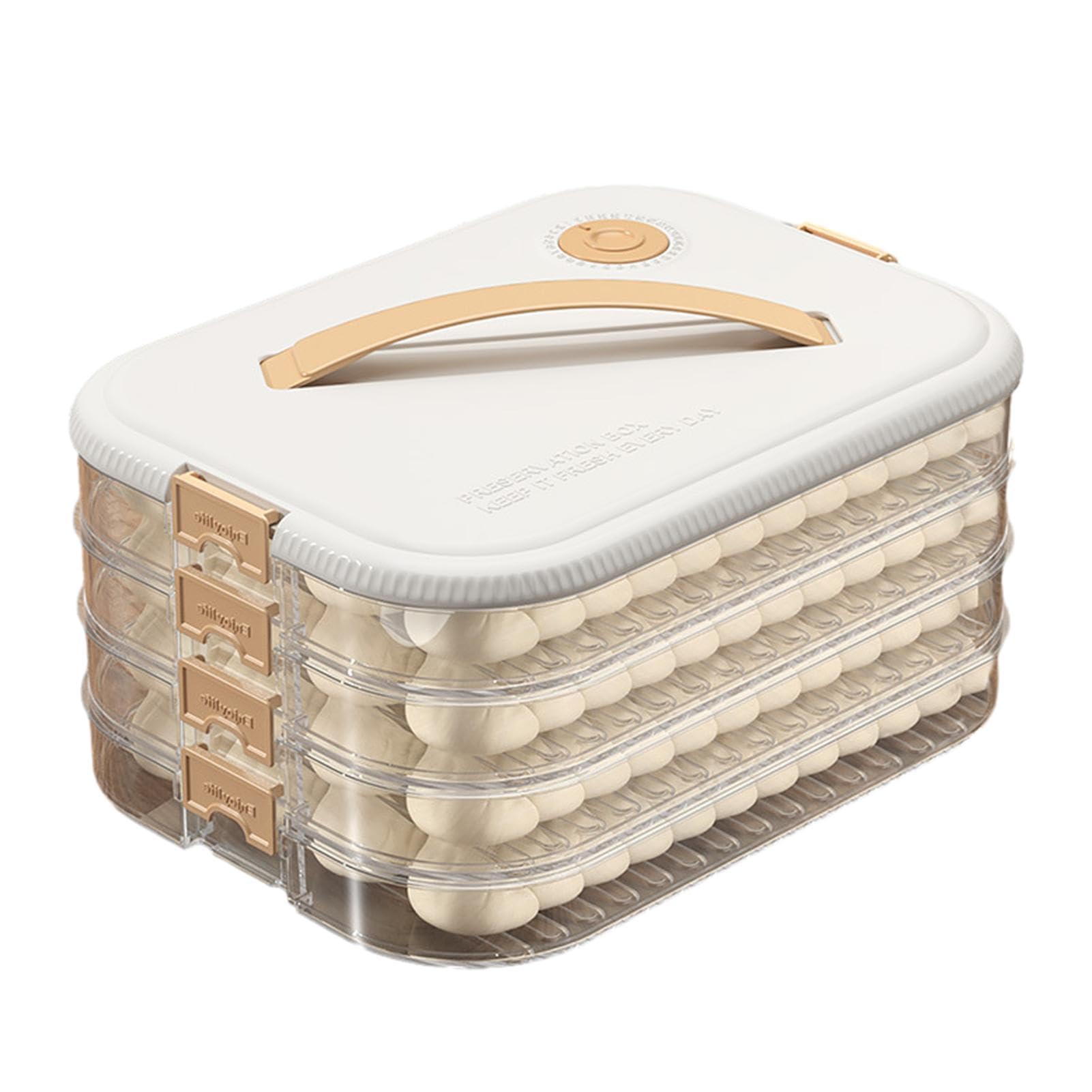 Amazon.com: Dumpling Box - Sturdy Airtight Freezer Storage Box, 4-Layer ...