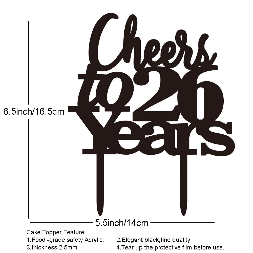 Gold 26th Birthday Decorations kit, Cheers To 26 Years Banner Balloons ...