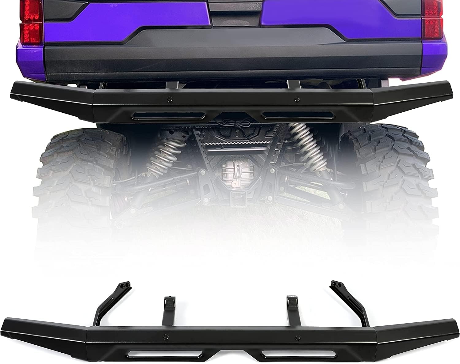 Amazon.com: KUAFU Rear Bumper Guard Compatible with 2018-2024 Polaris ...