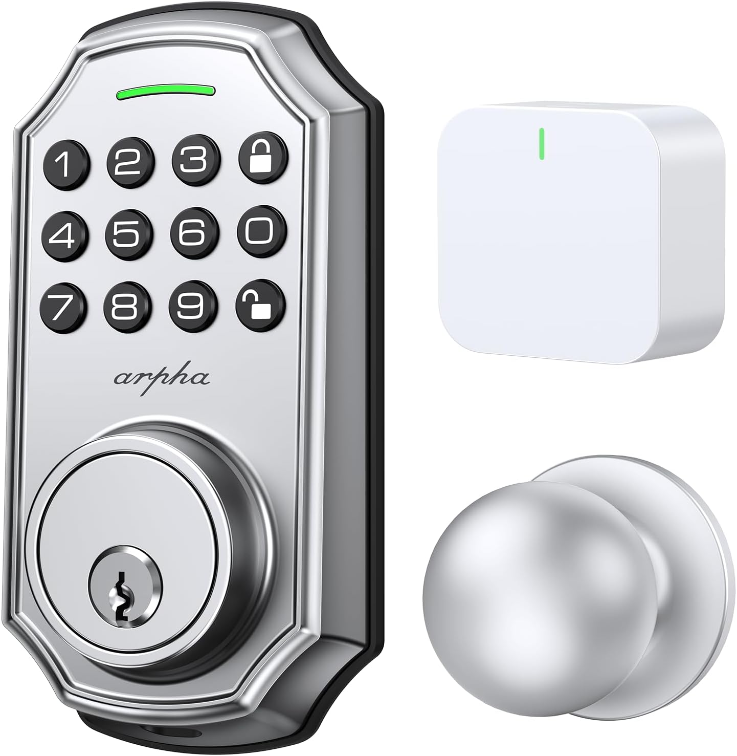 Amazon.com: Keyless Entry Door Lock with 2 Door Knobs, ARPHA Smart Lock Wi-Fi Gateway G1, Remote ...