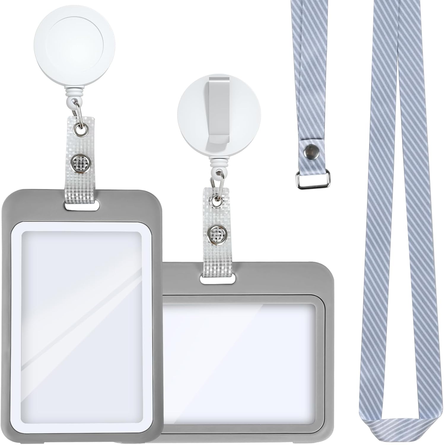 2pcs Porta Gafete con Cordón Retráctil KINGTLE Sujetador De Insignia ...