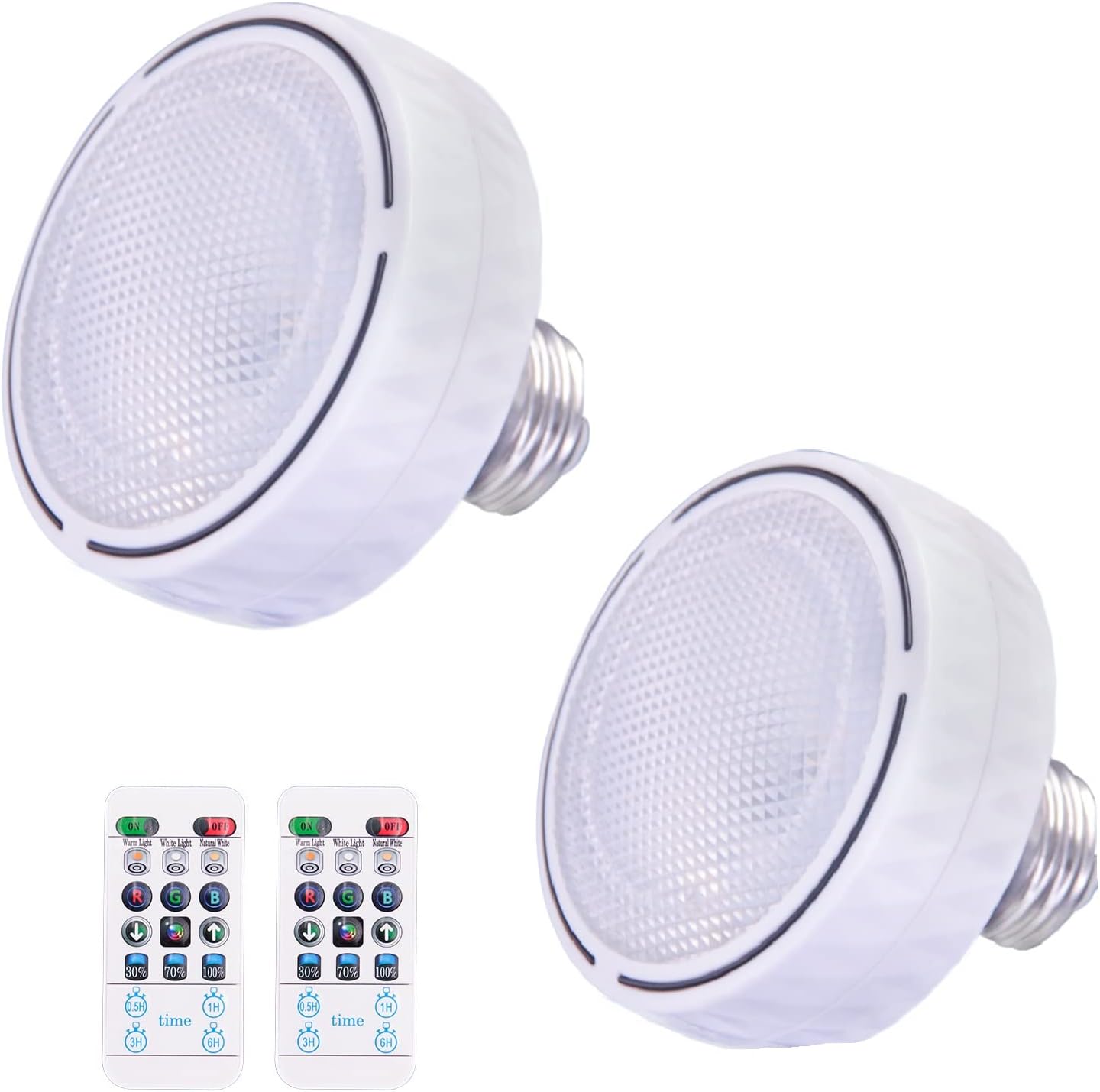 BERGUSTCH Battery Operated Light Bulbs, Puck Lights with Remote,18 ...