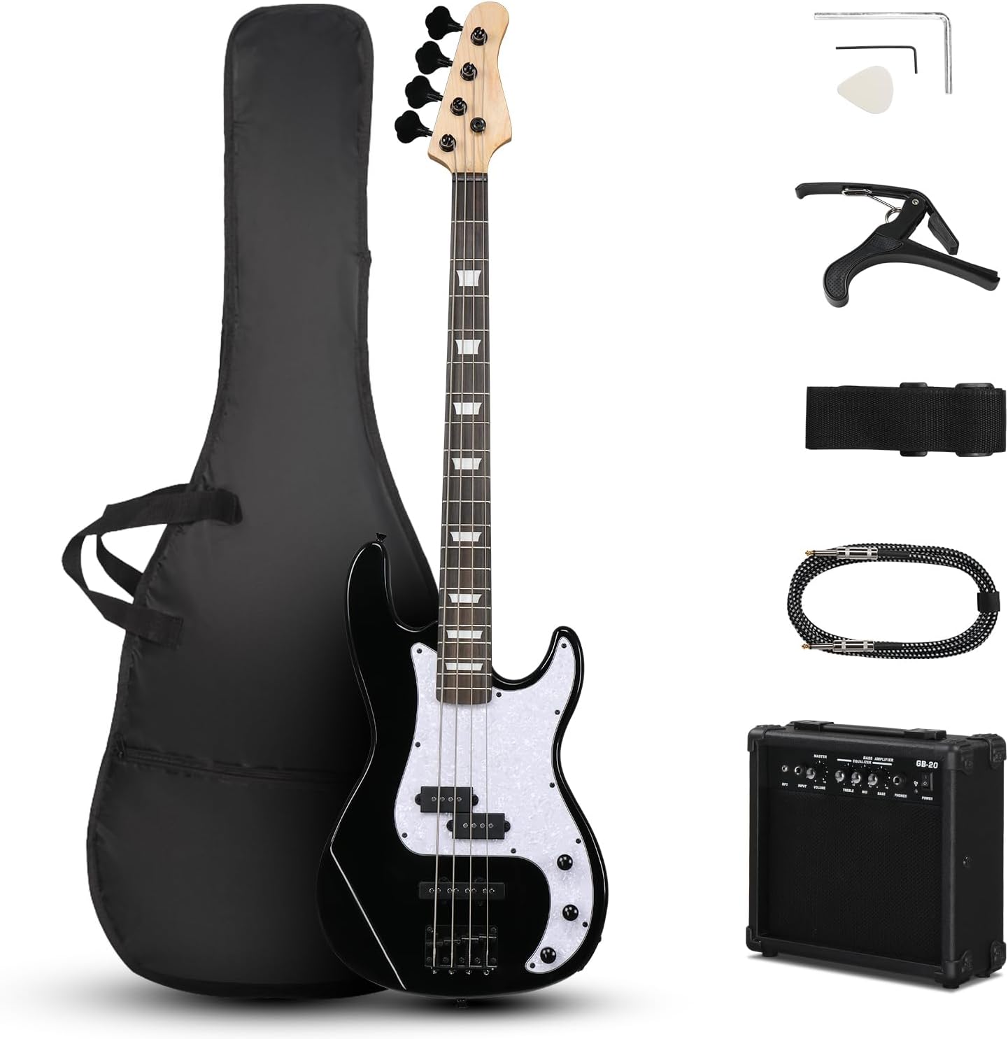 Amazon.com: Ktaxon 4 String Electric Bass Guitar, PB-Style Full Size ...