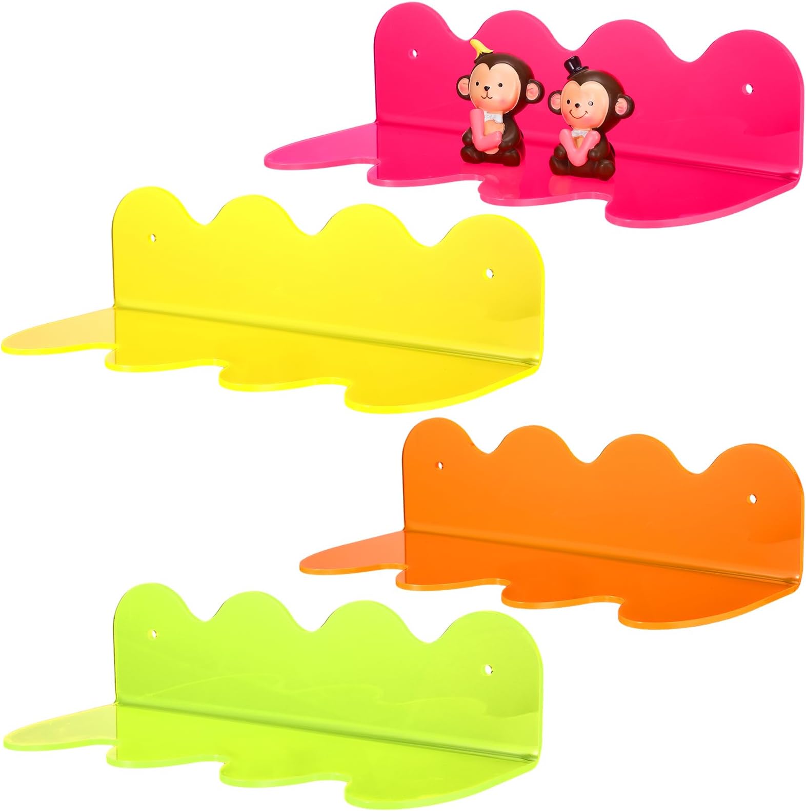 Amazon.com: Soaoo 4 Pack Acrylic Small Floating Shelves Neon Acrylic ...