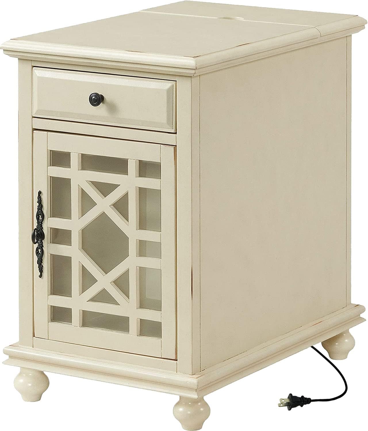 Amazon.com: SSH Boho End Table with Charging Station, Vintage Side ...