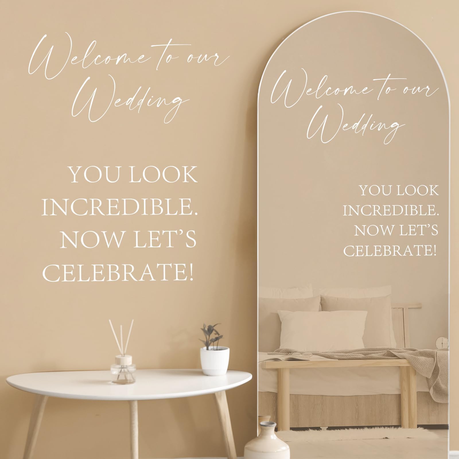 Amazon.com: Personalized DIY Wedding Mirror Welcome Sign Decal - Custom ...