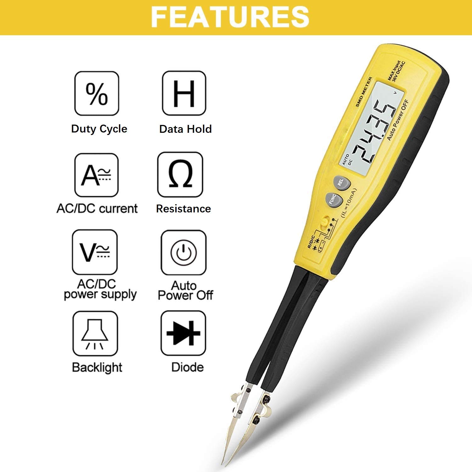 Snapklik.com : AIOMEST Digital SMD Tester, Handheld DMM Resistance ...