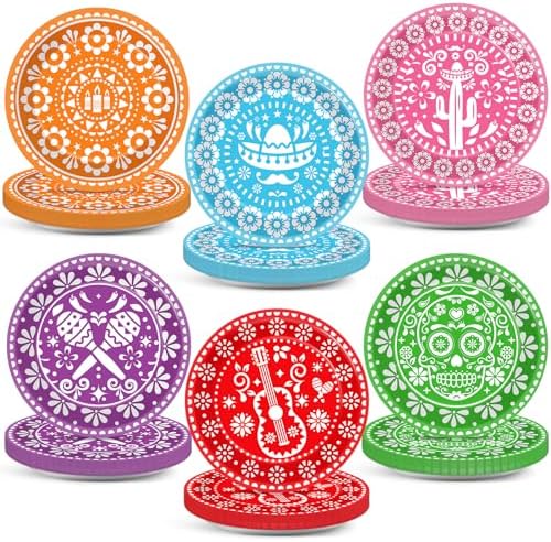 Amazon.com: 60 PCS Mexican Fiesta Party Plates 7 in Mexican Party ...