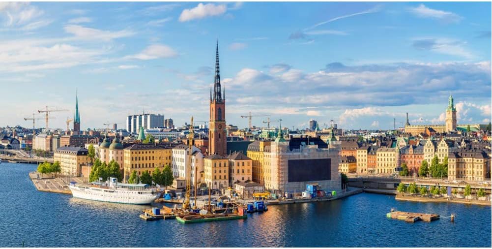 Amazon.com : DORCEV 6x3ft Stockholm Cityscape Background for ...