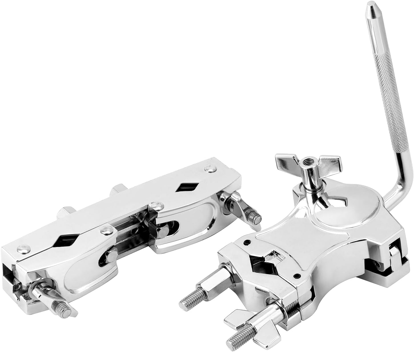 Amazon.com: QWORK Silver Drum Clamp Accessory Set, L-Rod Cowbells Clamp ...