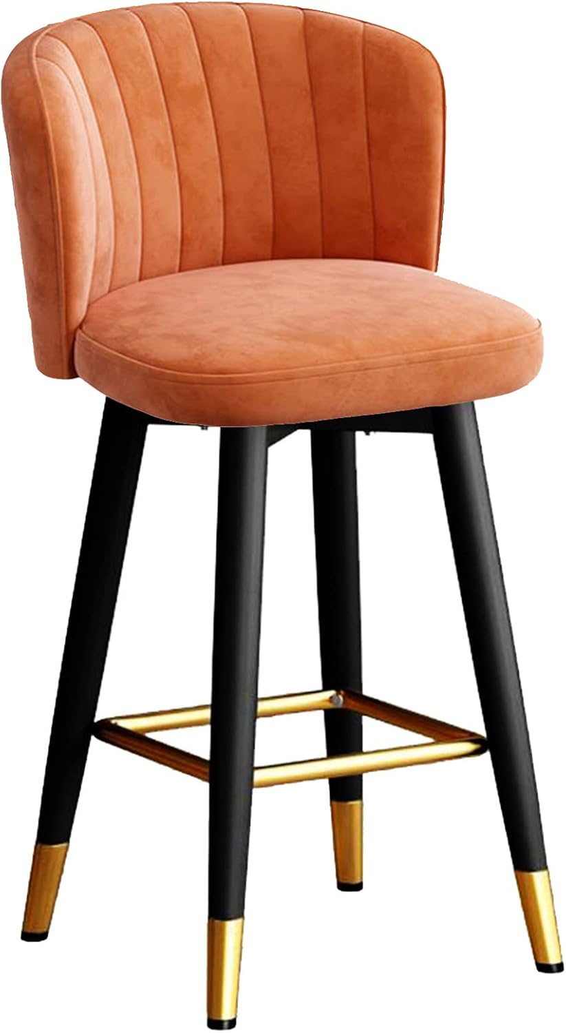 Drejelig barstol, fløjlsstol med blød ryg, moderne restaurant køkkenø ...