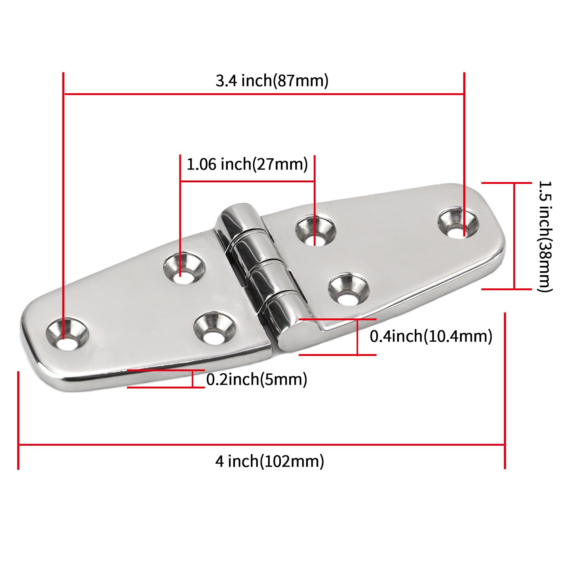 Snapklik.com : Laorde 316 Stainless Steel Boat Hinges Marine Grade 4 ...