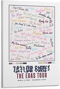 Amazon.com: Jinohu Trendy Preppy Wall Art, Eras Music Tour Concert ...