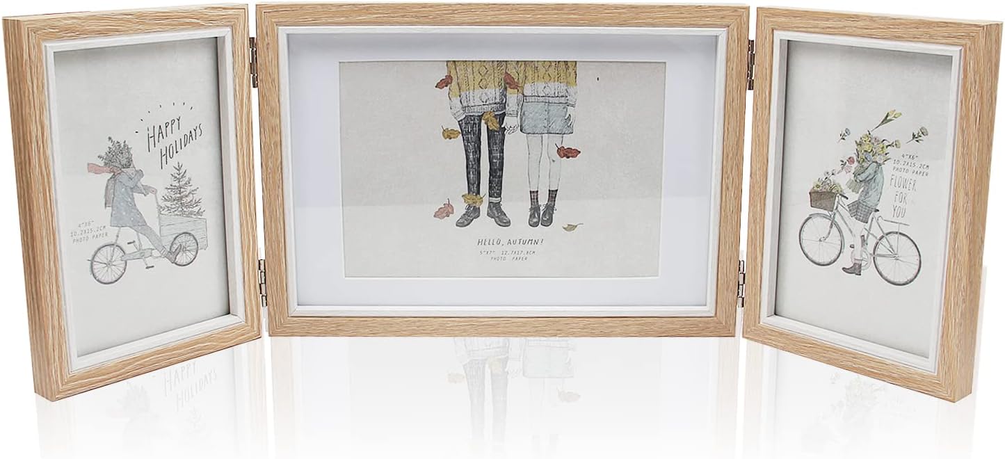 Amazon.com - bouti1583 3 Picture Frame 4x6 and 5x7 Triple Hinged ...