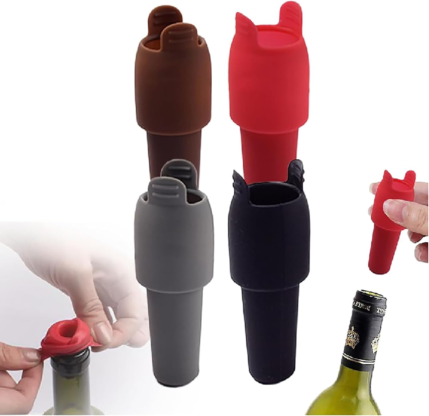Amazon.com: Silicone Wine Sealing Stopper with Handle, 2025 Reusable ...