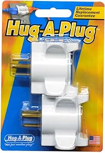 Amazon.com: Hug-A-Plug Grounded Right Angle Adapter Plug - Twin Pack ...