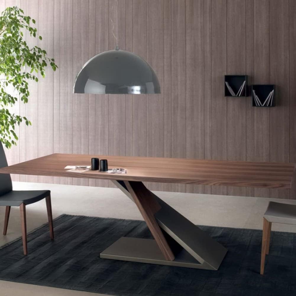 Amazon.com - BIGMAII Brown Soild Wood Conference Table Modern Rectangle Dining Table Wooden ...