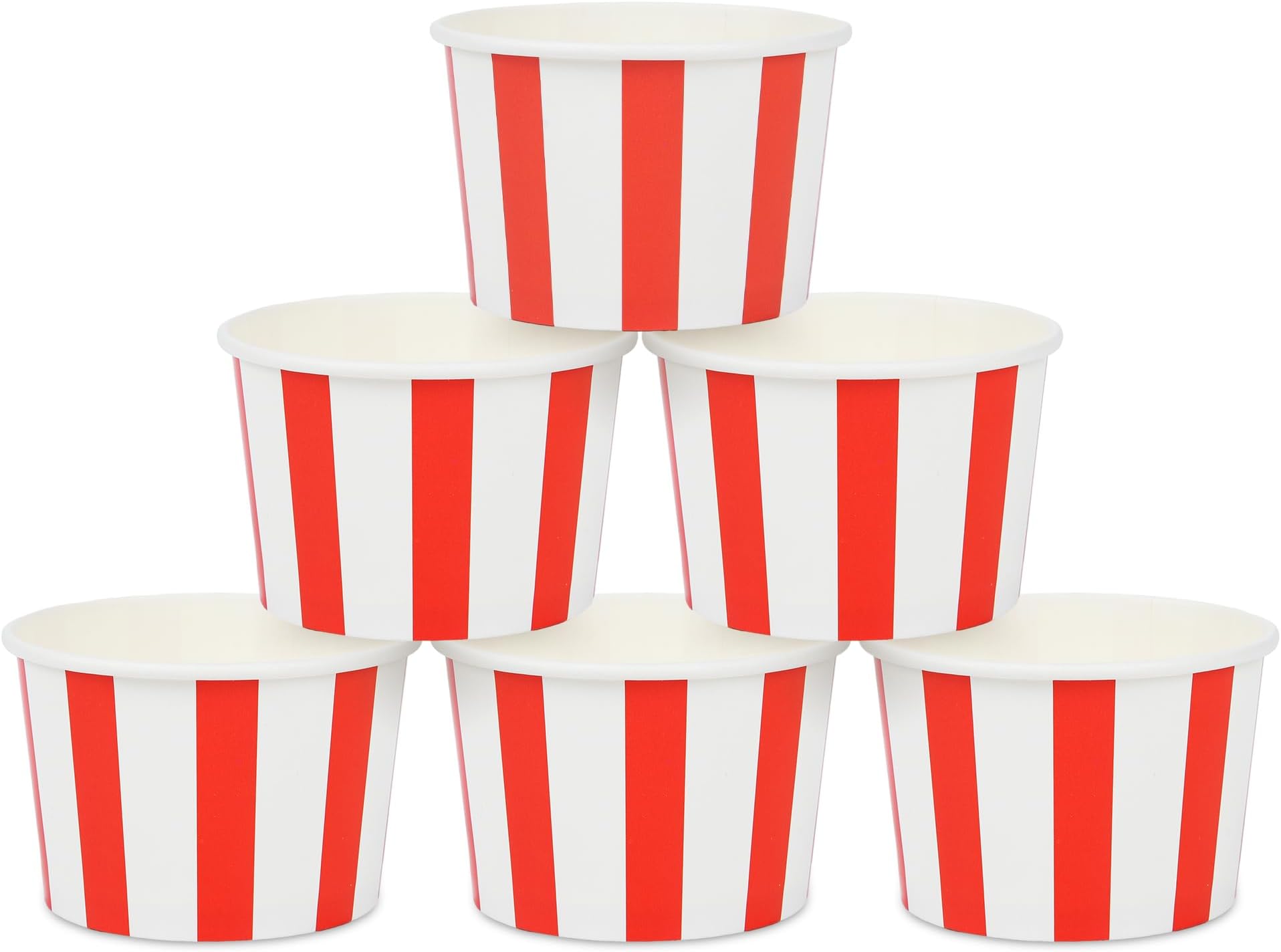 Amazon.com: EaciTown 50 Pcs Red White Striped Ice Cream Cups Disposable ...
