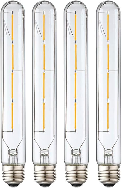 Leools T10 Led Long Bulbs,4W Dimmable Tubular Bulb,40 Watt Equivalent ...
