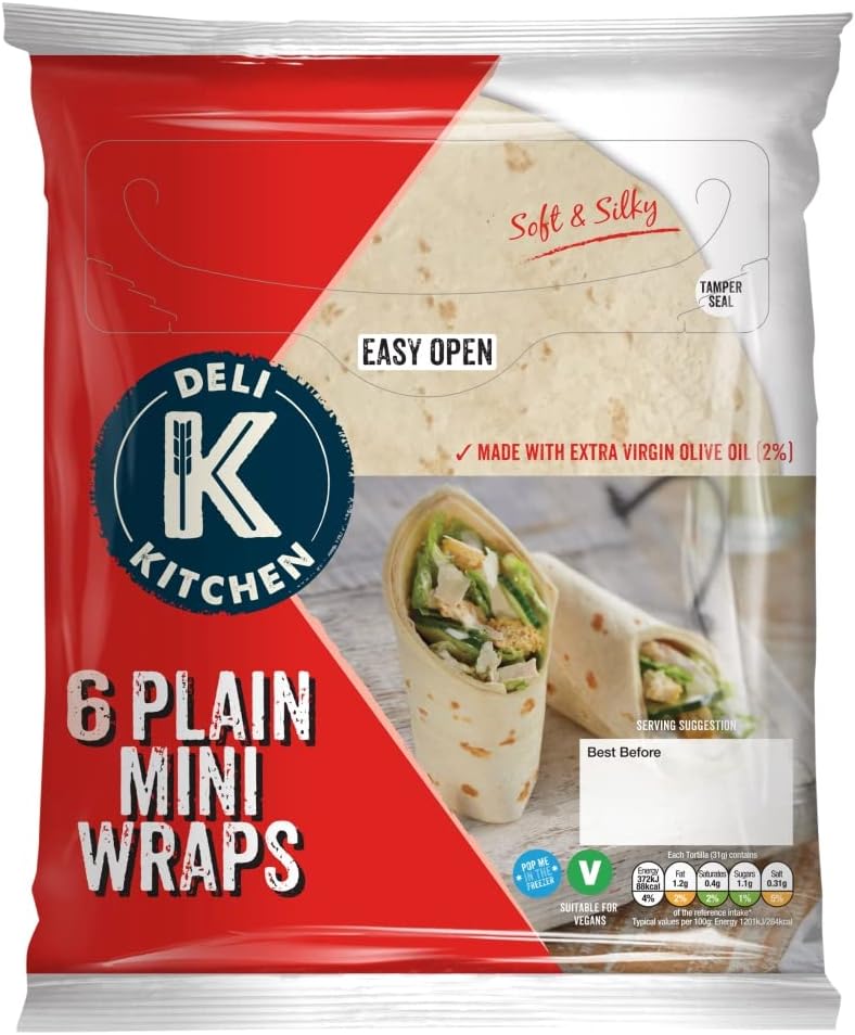 Deli Kitchen 6 Plain Mini Wraps 186g : Amazon.co.uk: Grocery