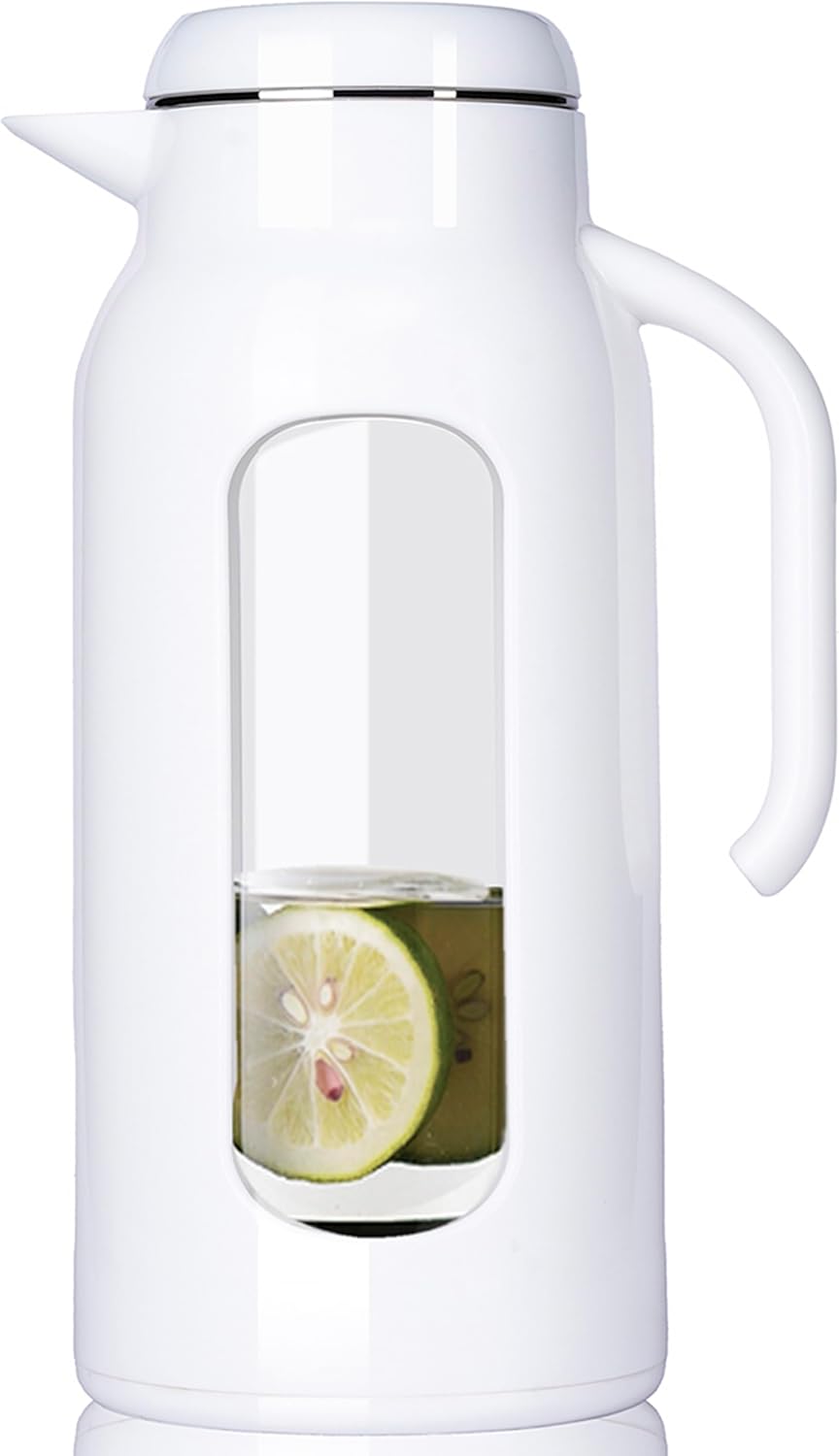 Amazon.com: DELOVE Glass Pitcher with Lid&Shatterproof Shell - 2 Quart ...