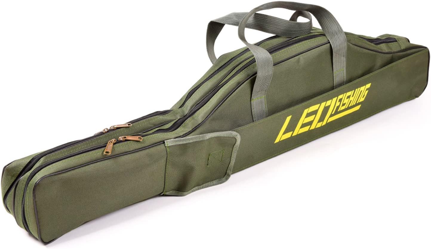 LEFUS Fishing Rod Case, Fishing Bag,Oxford Cloth Fishing Tackle Bag, Portable Folding Fishing ...