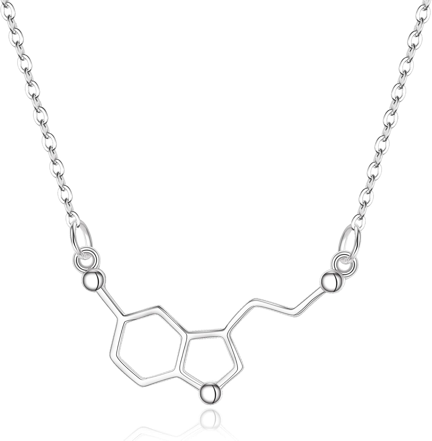 Clearine Collar de Mujer Estructura Molecular Collar Plata de Ley 925 ...