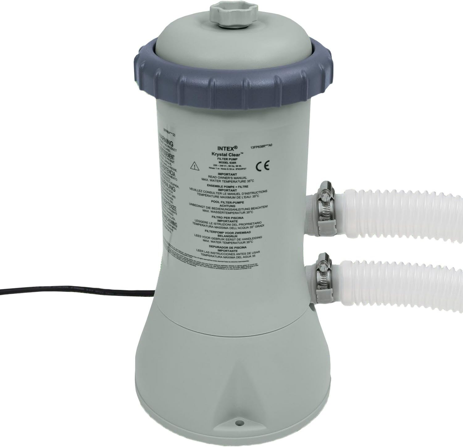 Intex Krystal Clear Swimming Pool Filter Pump & Cartridge for 8ft/10ft ...