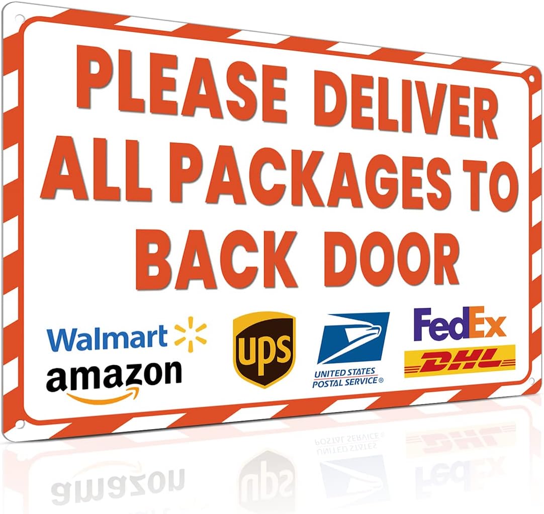 Amazon.com: ALKB 8"x12" Rust-Free Aluminum Package Delivery Sign for ...