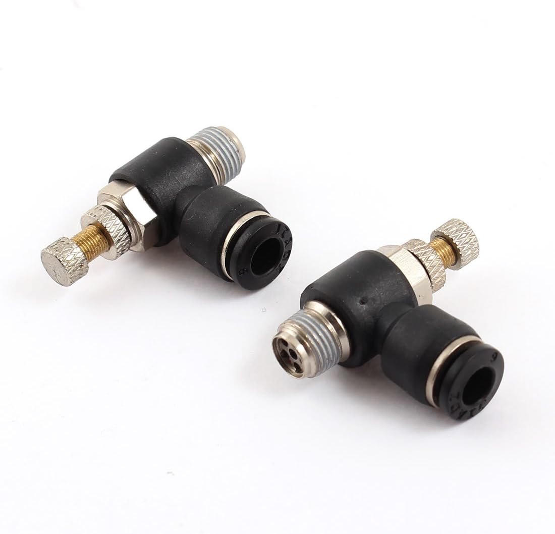 Amazon.com: Qtqgoitem Push Connect Elbow Pneumatic Speed Flow Control ...