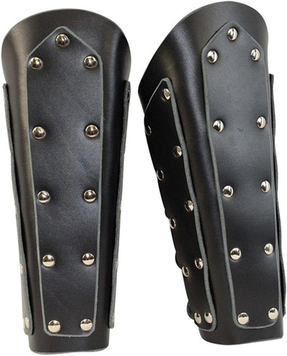 Medieval Larp Knight Arm Cuff Leather Bracer Punk Buckle Strap Armor ...