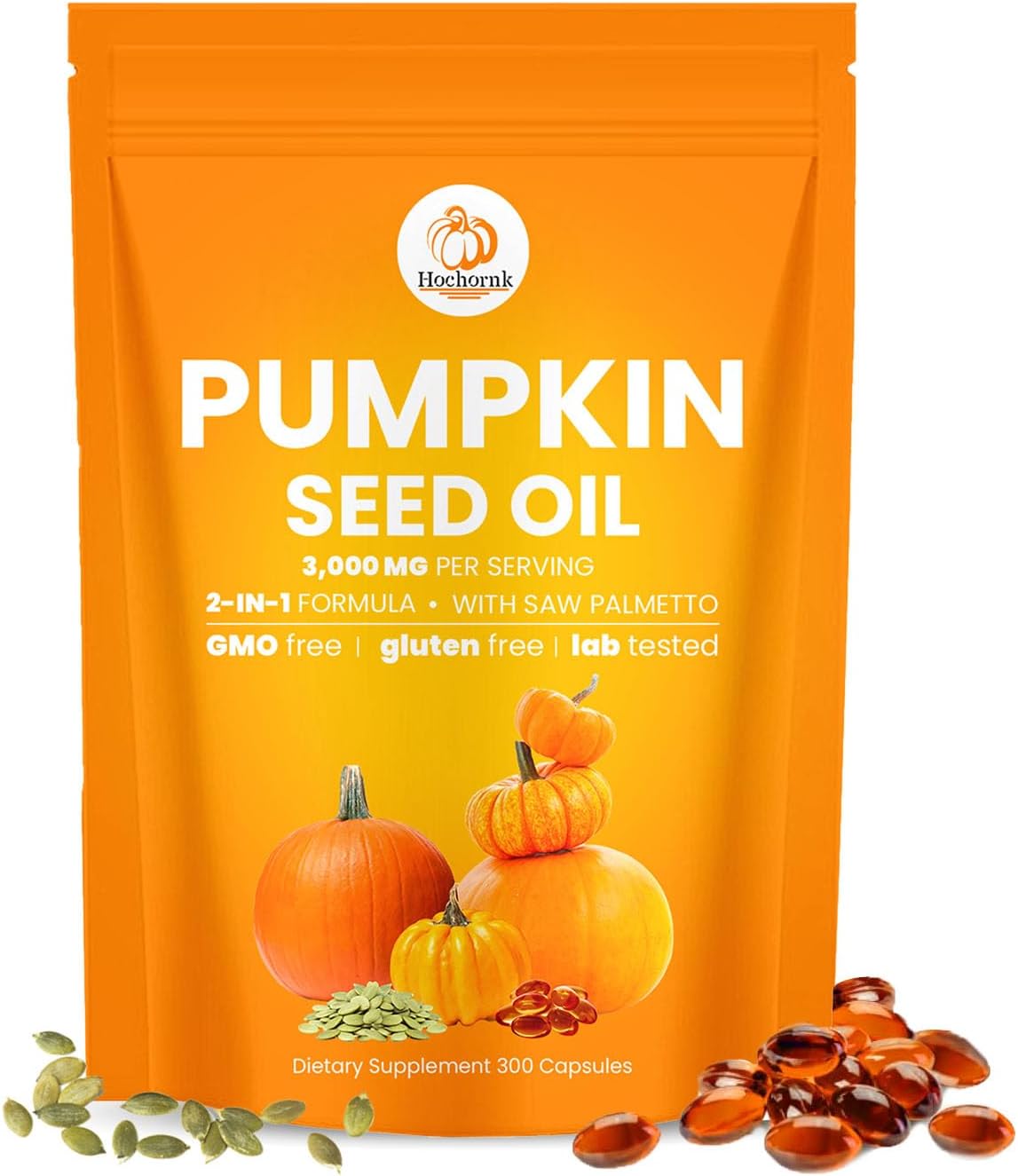 Amazon.com: Hochornk Pumpkin Seed Oil Capsules, 2 in 1 Pumpkin Seed Oil for Hair Growth with Saw ...