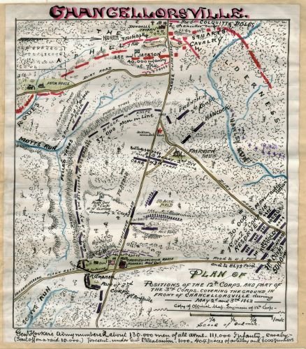 1863 Map Plan of position of the 12th Corps and part of the 3rd Corps ...