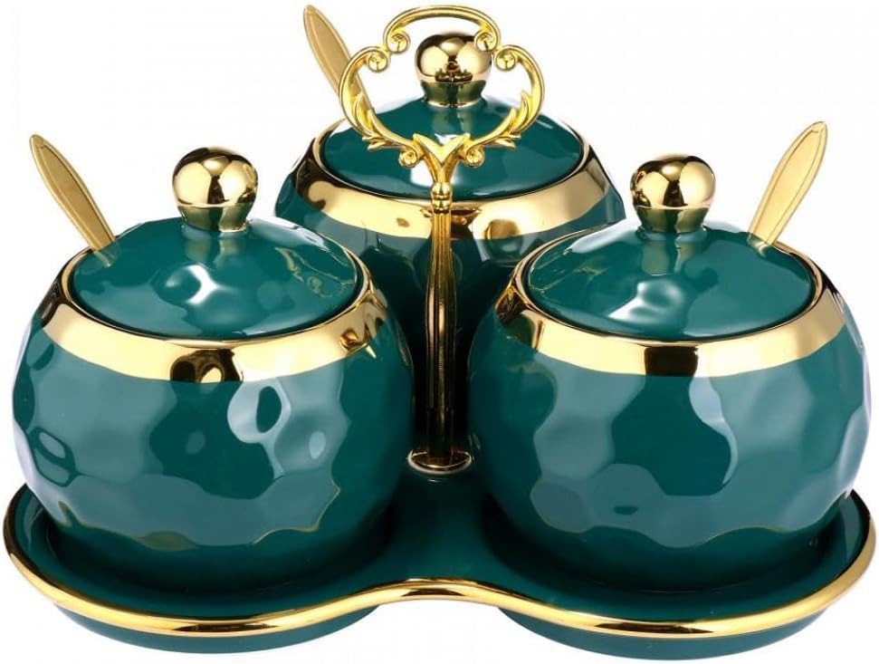 Amazon.com | Milky Way Set of 3 Ceramic Condiment Pots Sugar Bowl ...