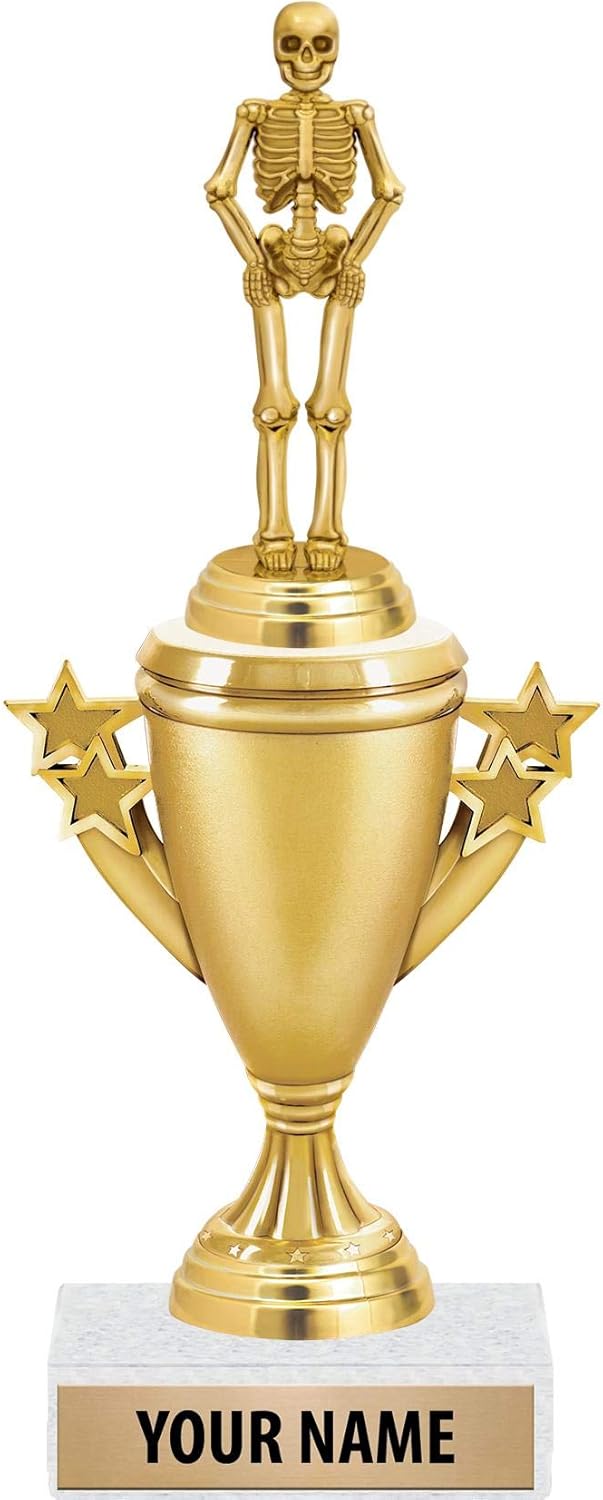 Amazon.com : Skeleton Trophies - Gold - Skeleton Trophy Award - Custom ...