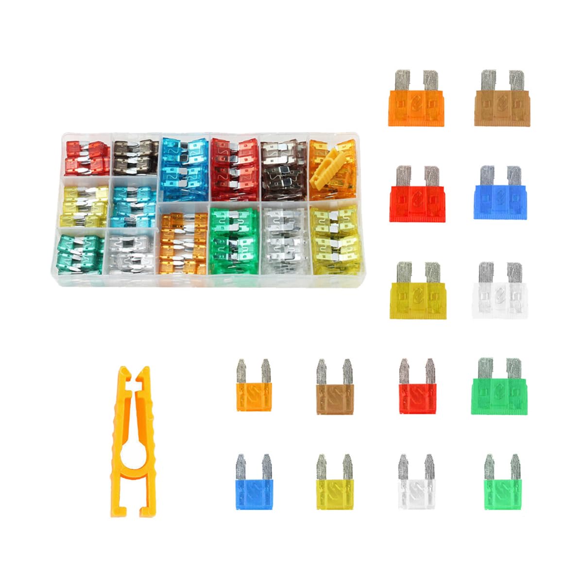 Amazon.com: Bittwee 220PCS Car Fuses Assortment Kit, Standard & Mini ...