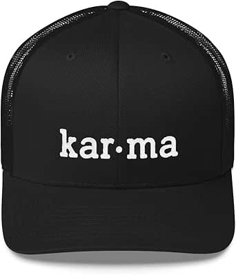 Amazon.com: Karma Hat (Trucker Cap) kar • ma Black : Hogue WS LLC ...