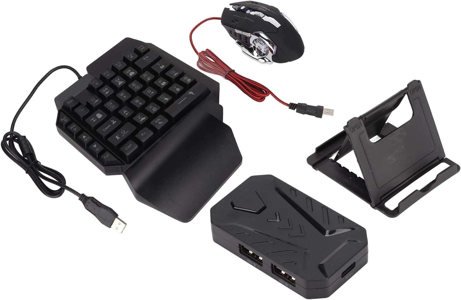 GARCIAS Juego de Teclado y Mouse para Jugadores, Teclado para Juegos con una Sola Mano ...