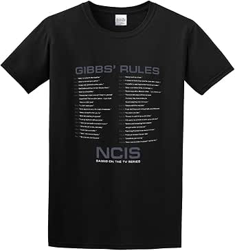 Amazon.com: NCIS Gibbs Rules Men's Black T-Shirt Unisex Tee Men Top ...