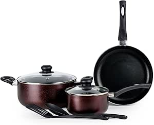 Wilson Lara 7-Piece Nonstick Cookware Set – Aluminum Pots & Pans with ...