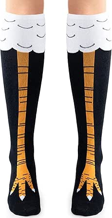 Chicken Leg Socks Womens Mens Novelty Funny Crazy Socks Knee-High ...