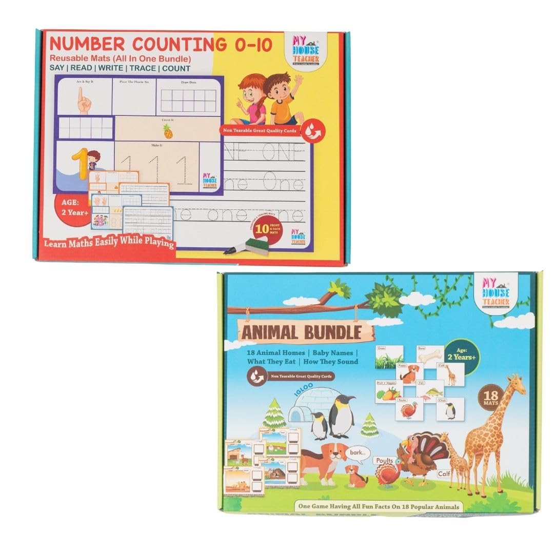 Buy Early Math Number Tracing 1-10, Animals Flashcards for Toddlers 1-2 ...