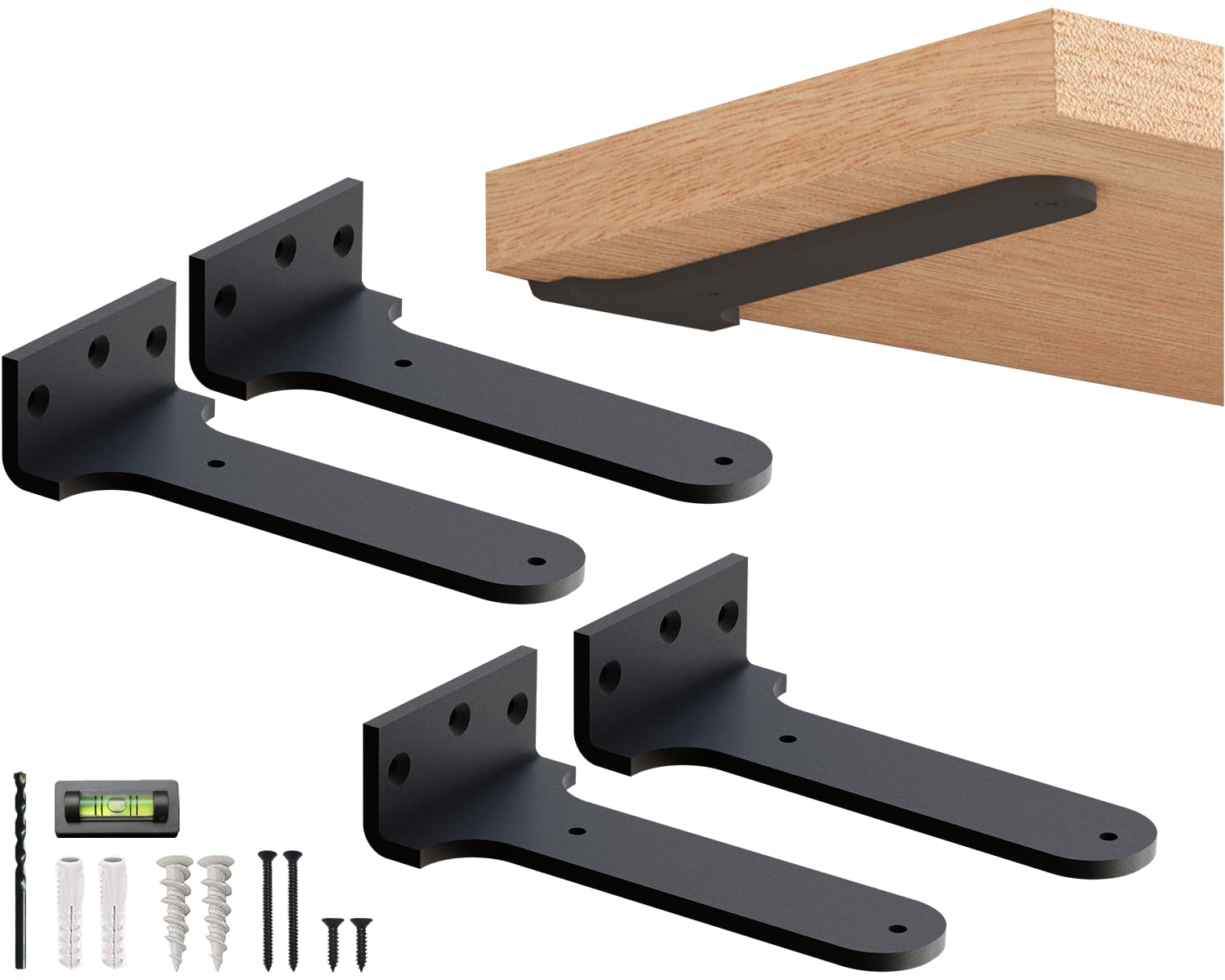 Amazon.com: 10" Black Floating Shelf Bracket by Balin Designs ...